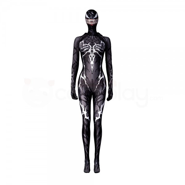 Lady Venom Black Jumpsuit Queen of Dark Spider Women Cosplay Costume ...