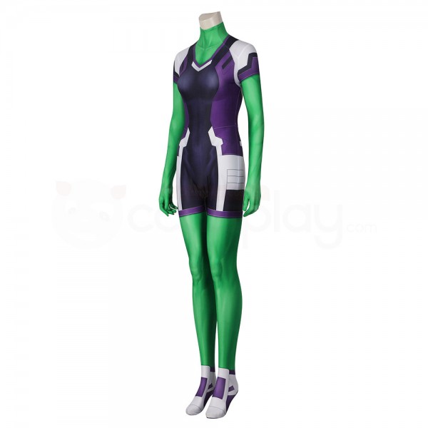 She Hulk Cosplay Costume Jennifer Halloween Jumpsuit - CCosplay