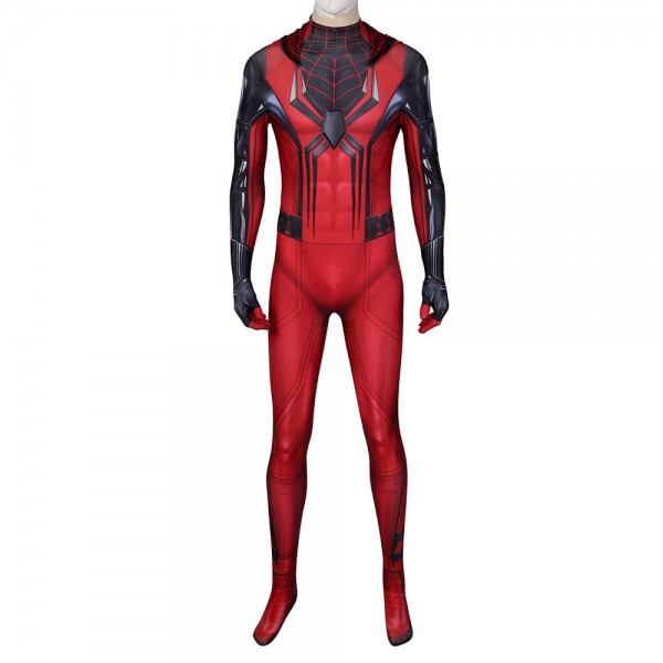 Spider-Man Costume Miles Morales PS5 Crimson Cowl Cosplay Suit - CCosplay