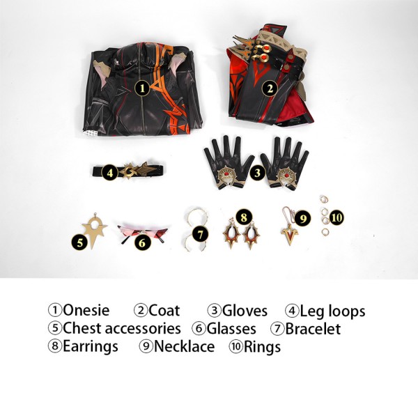 Pyro Archon Costume Game Genshin Impact Mavuika Halloween Cosplay Suit ...