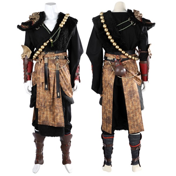 Ebongold Silk Robe Black Monkey Costume Game Cosplay Suit Male ...