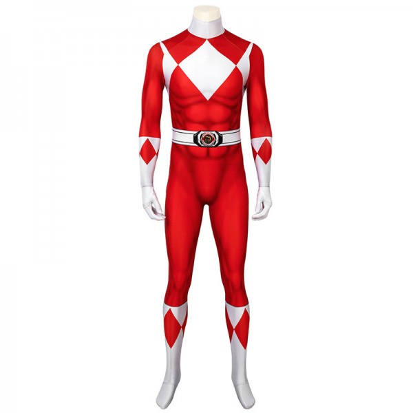 Adult Power Rangers Jumpsuit Mighty Morphin Power Rangers Cosplay ...