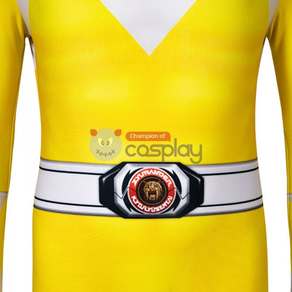 Mighty Morphin Power Rangers Cosplay Costume Yellow Ranger Suit for ...