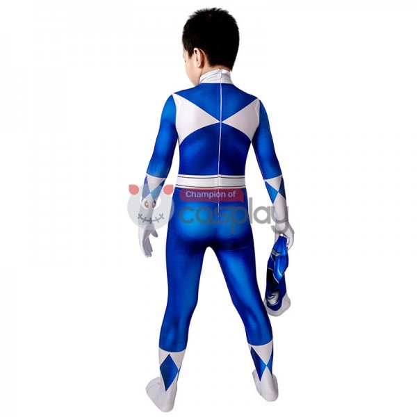 Blue Ranger Jumpsuit Mighty Morphin Power Rangers Cosplay Suit for Kids ...
