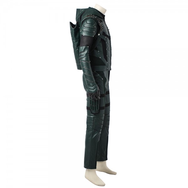 Oliver Queen Costume Green Leather Cosplay Suit - Champion Cosplay