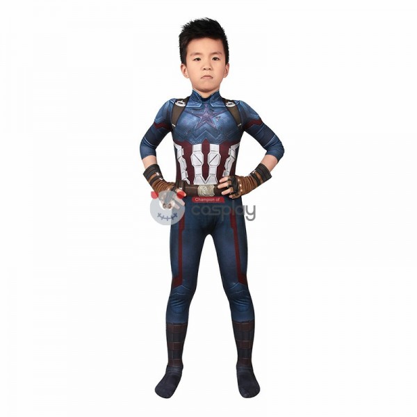 Kids Captain America Costume Avengers Infinity War Steve Rogers Cosplay ...