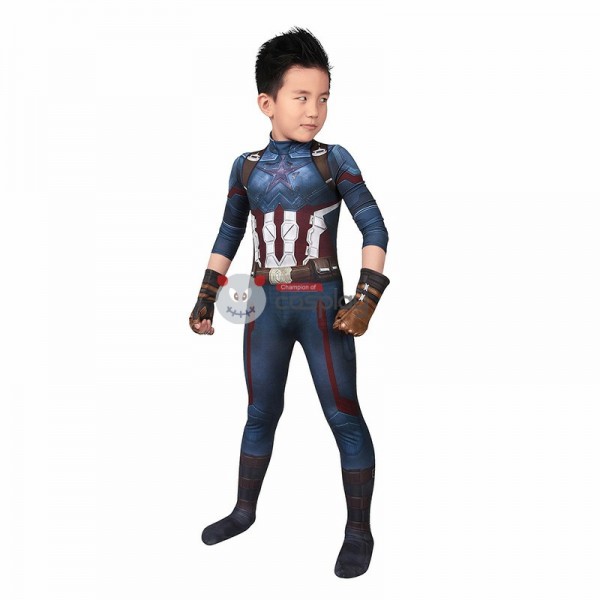 Kids Captain America Costume Avengers Infinity War Steve Rogers Cosplay ...